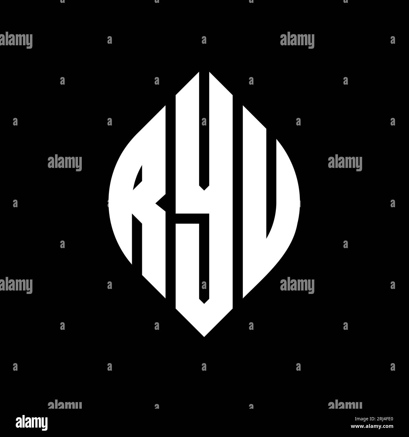RYU circle letter logo design with circle and ellipse shape. RYU ...
