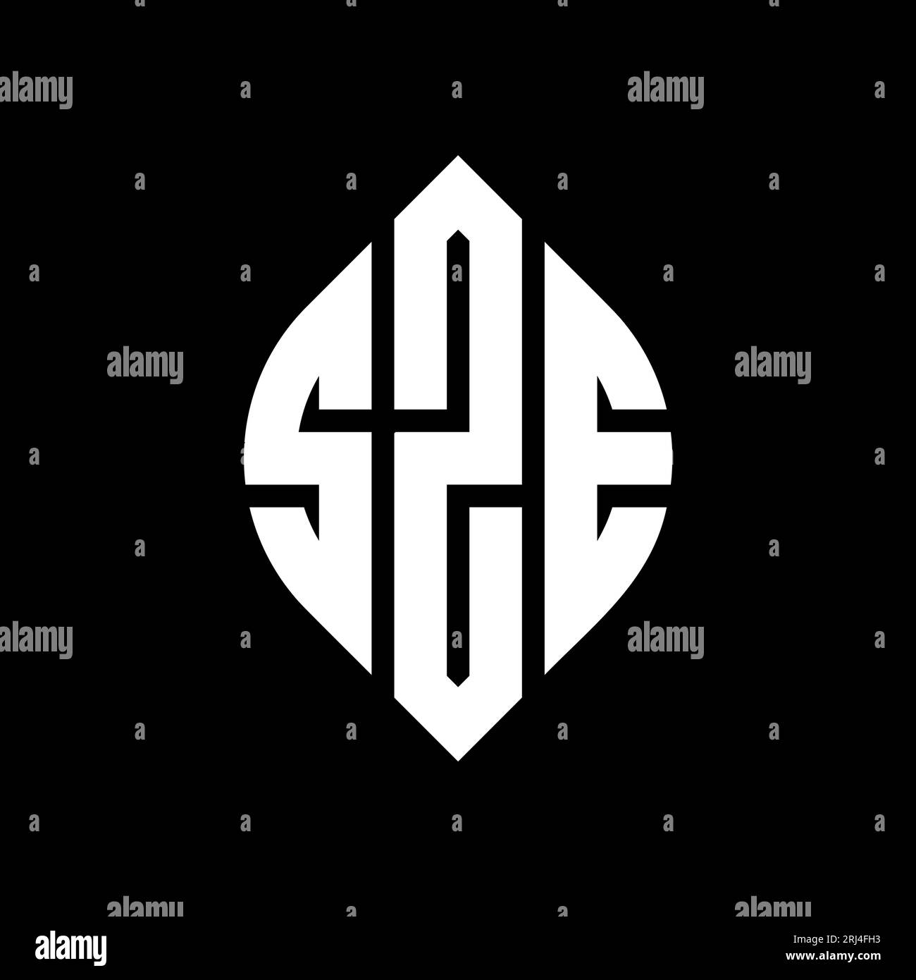 SZE circle letter logo design with circle and ellipse shape. SZE ...