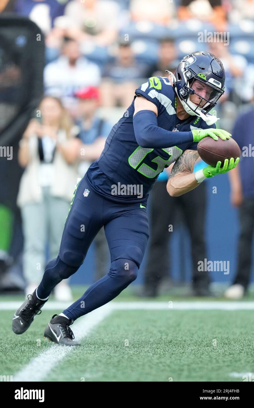 Seattle Seahawks wide receiver Cody Thompson (13) catches the ball ...