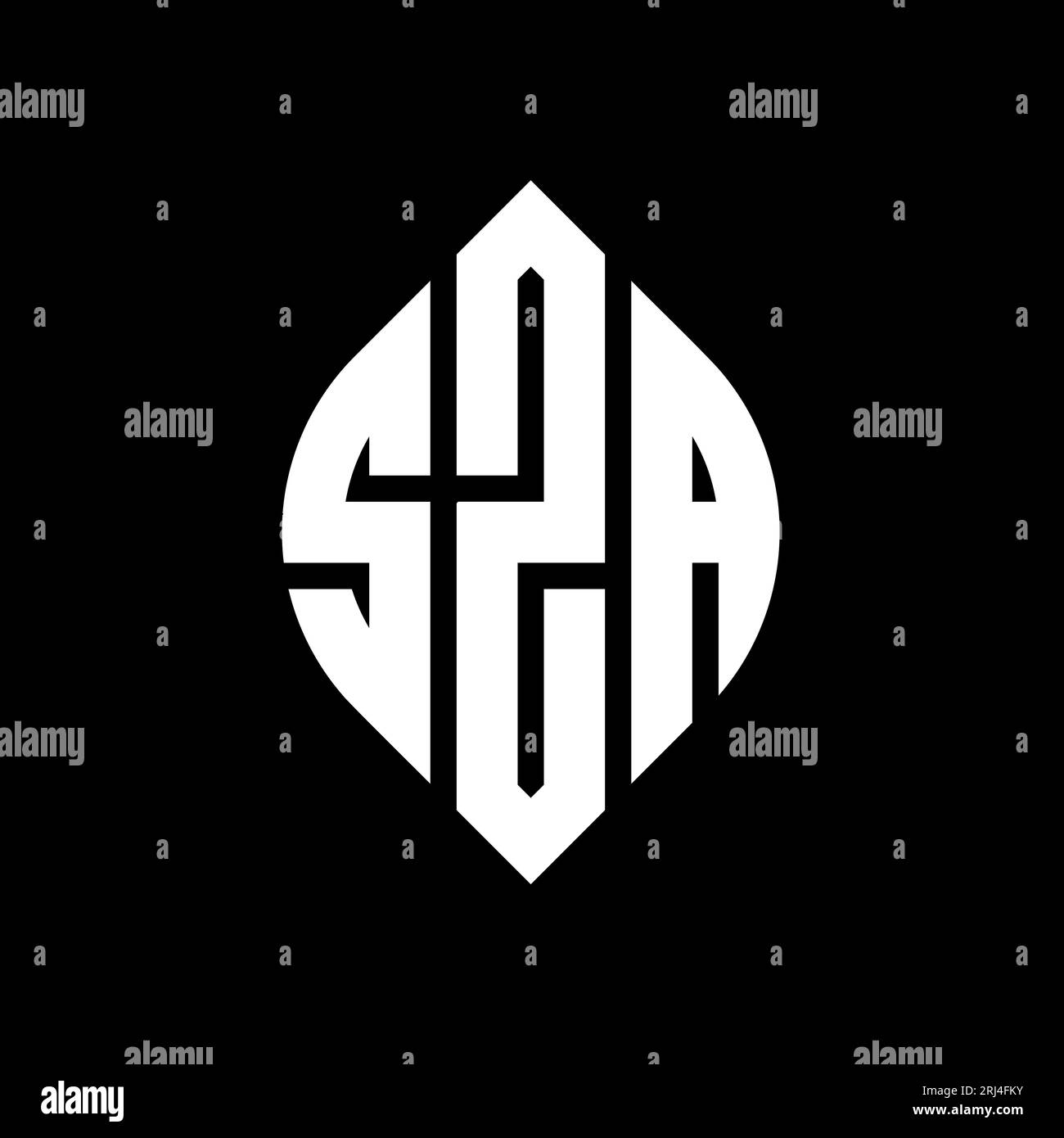 SZA circle letter logo design with circle and ellipse shape. SZA ...