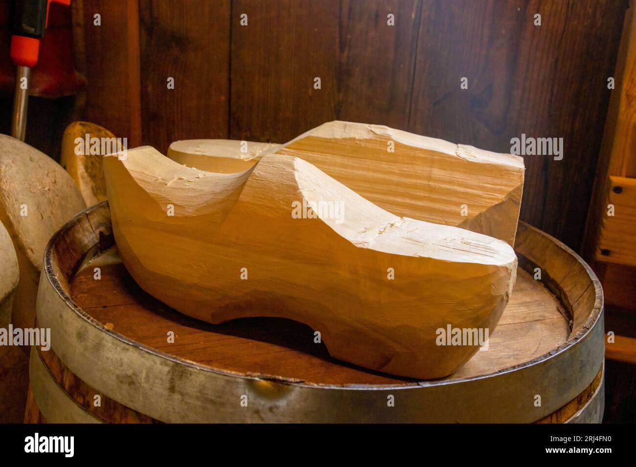The traditional making of Dutch clogs in Holland Stock Photo - Alamy