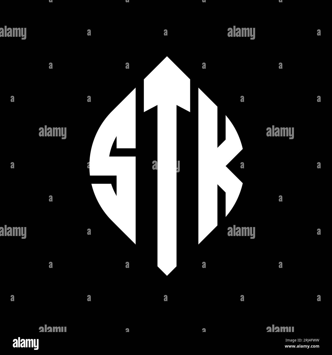 STK circle letter logo design with circle and ellipse shape. STK ...