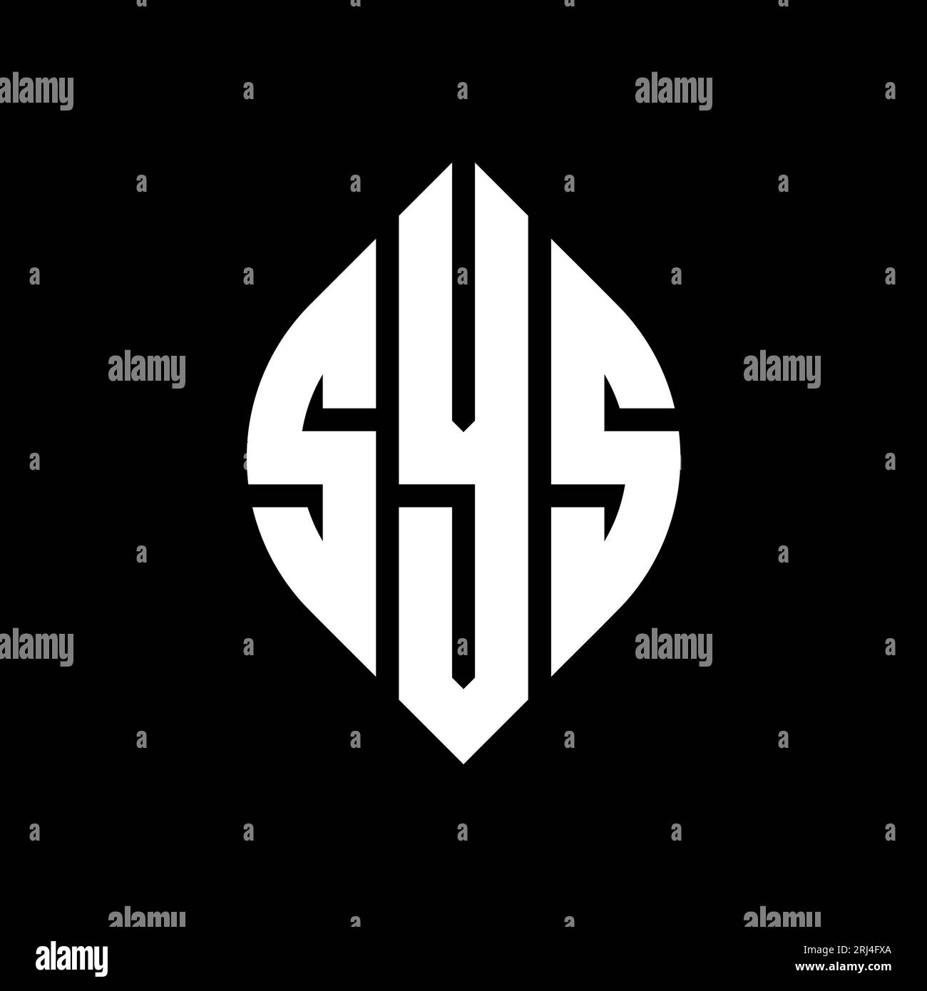 SYS circle letter logo design with circle and ellipse shape. SYS ...