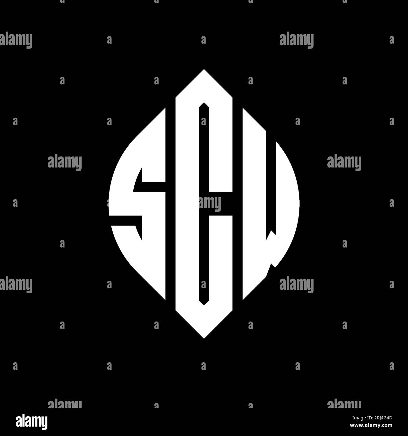 SCW circle letter logo design with circle and ellipse shape. SCW ...