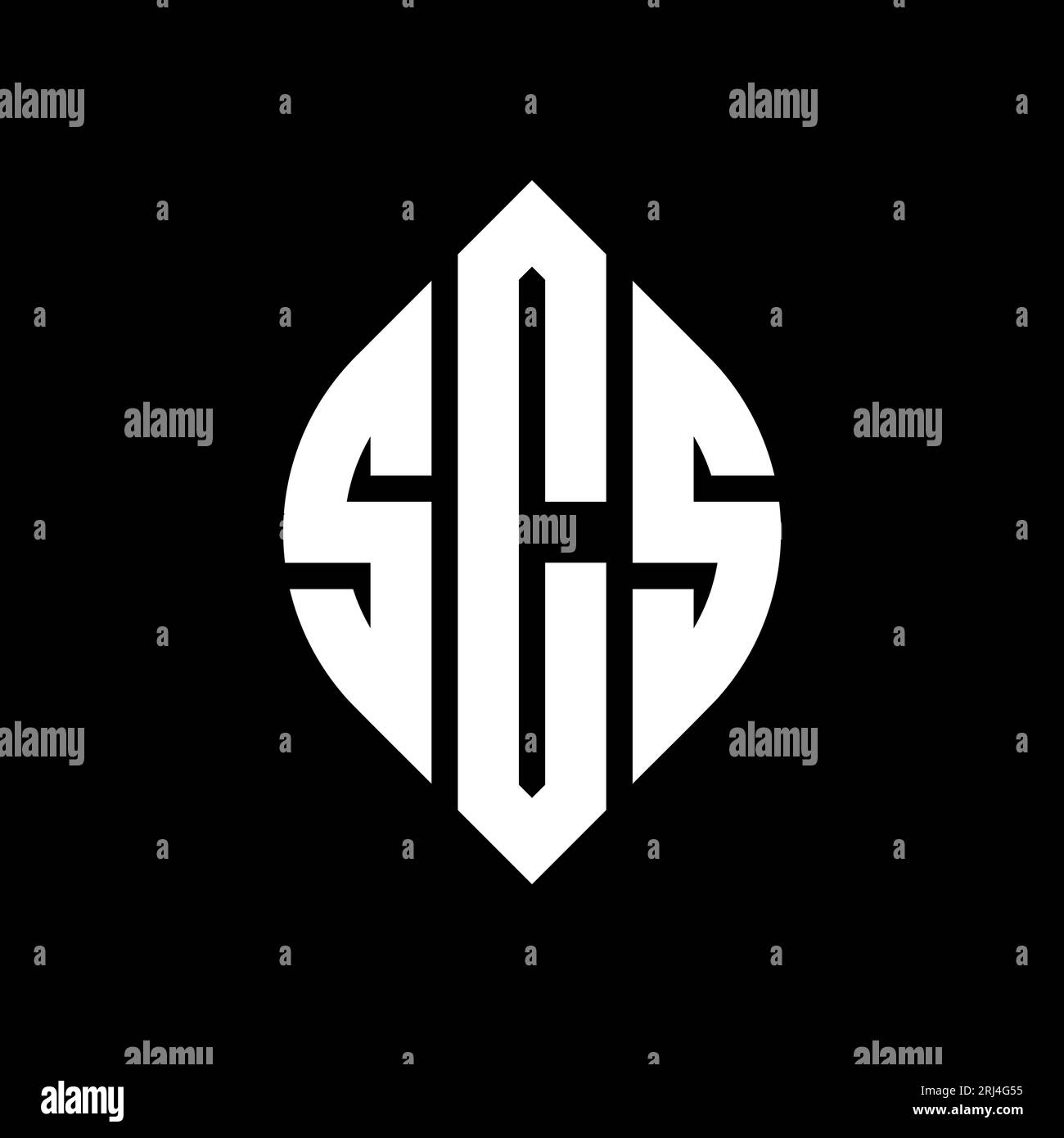 SCS circle letter logo design with circle and ellipse shape. SCS ...