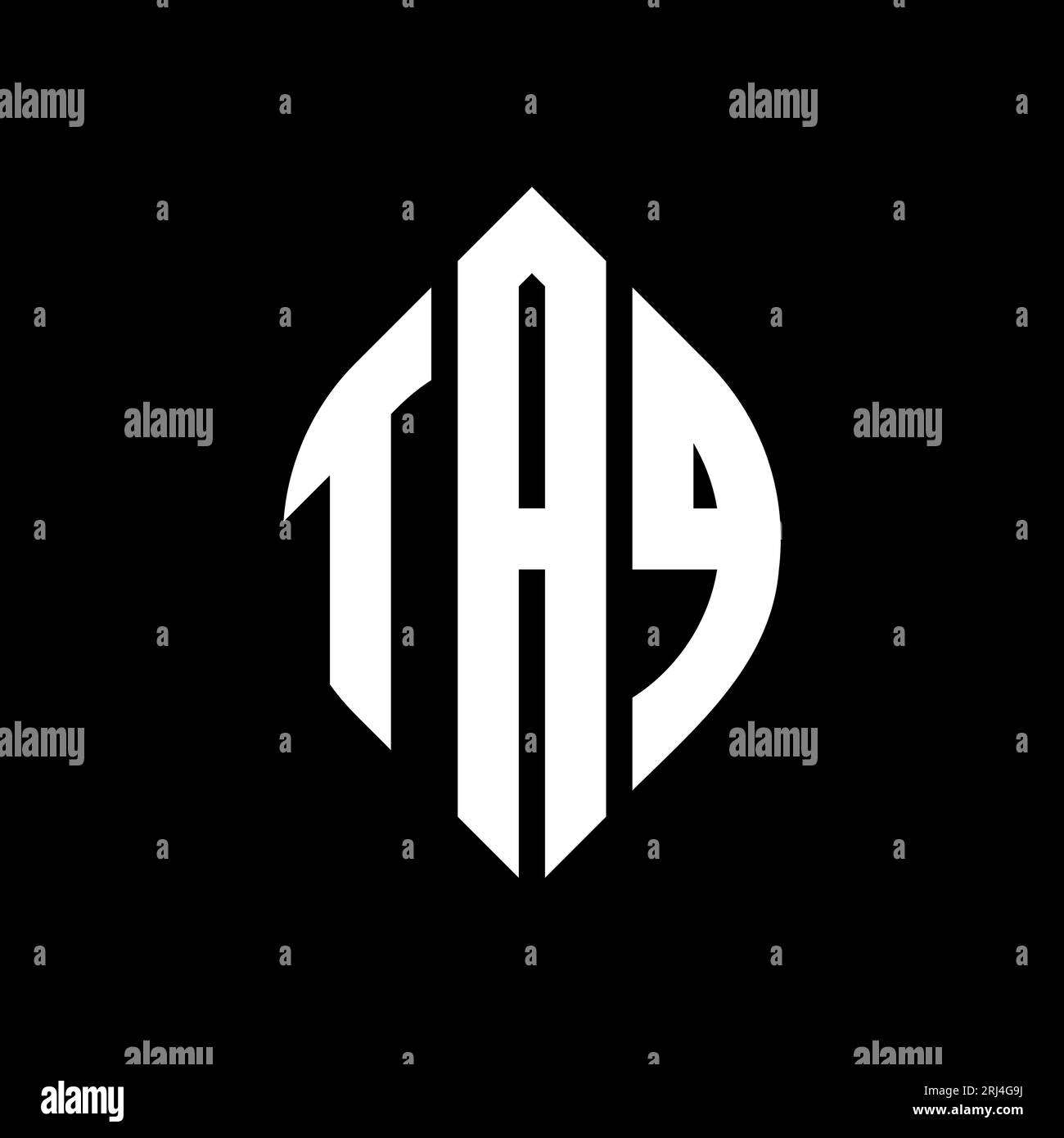TAQ circle letter logo design with circle and ellipse shape. TAQ ...