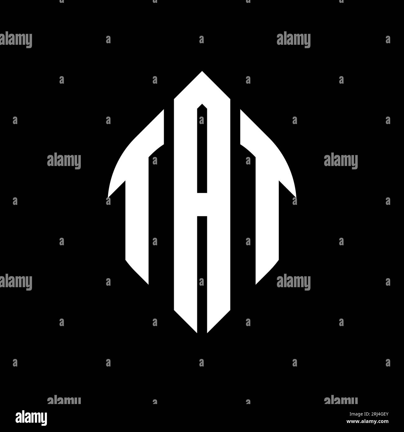 TAT circle letter logo design with circle and ellipse shape. TAT ...