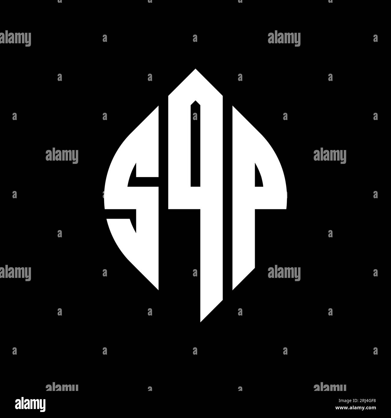 SQP circle letter logo design with circle and ellipse shape. SQP ...