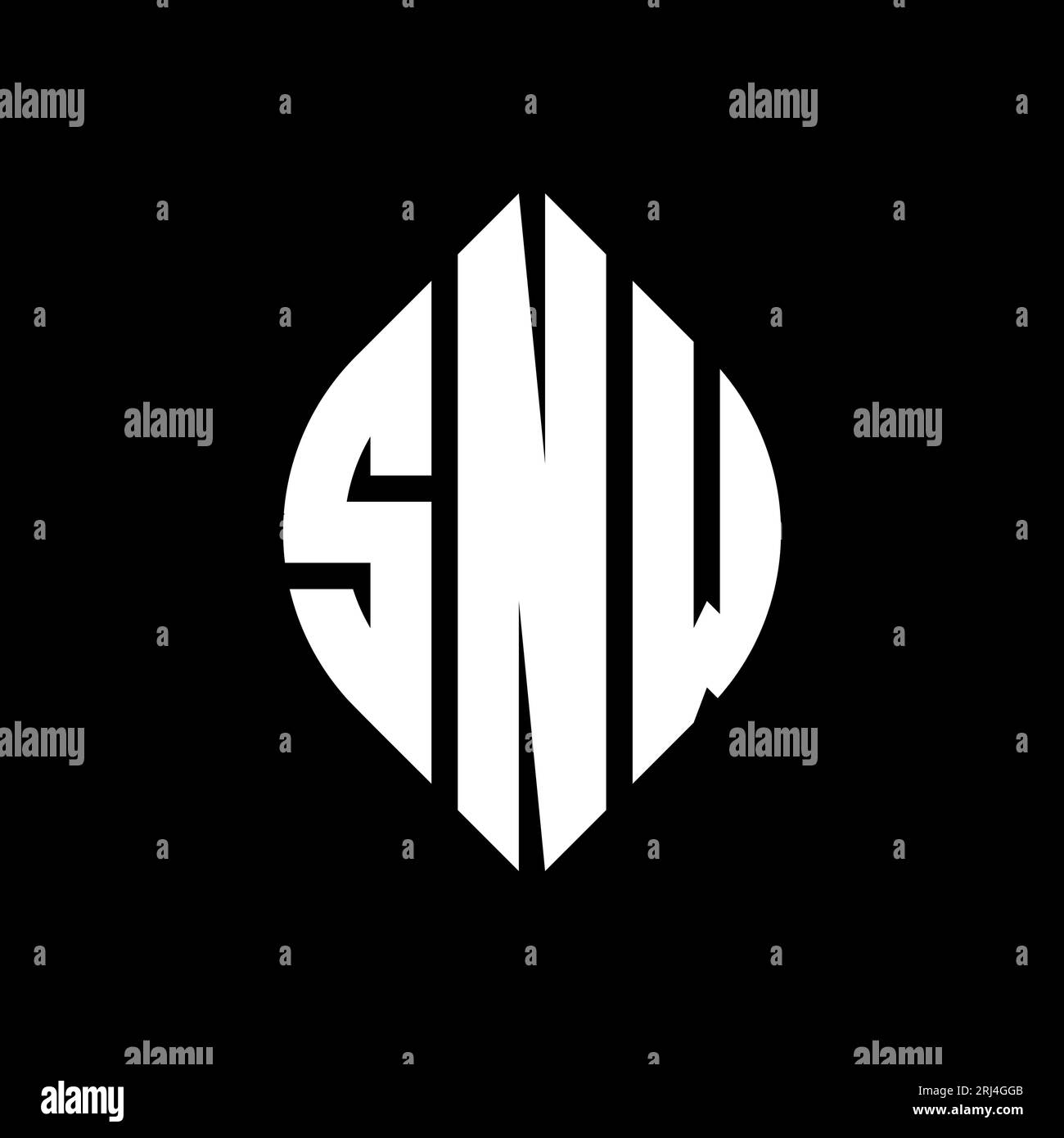 SNW circle letter logo design with circle and ellipse shape. SNW ...