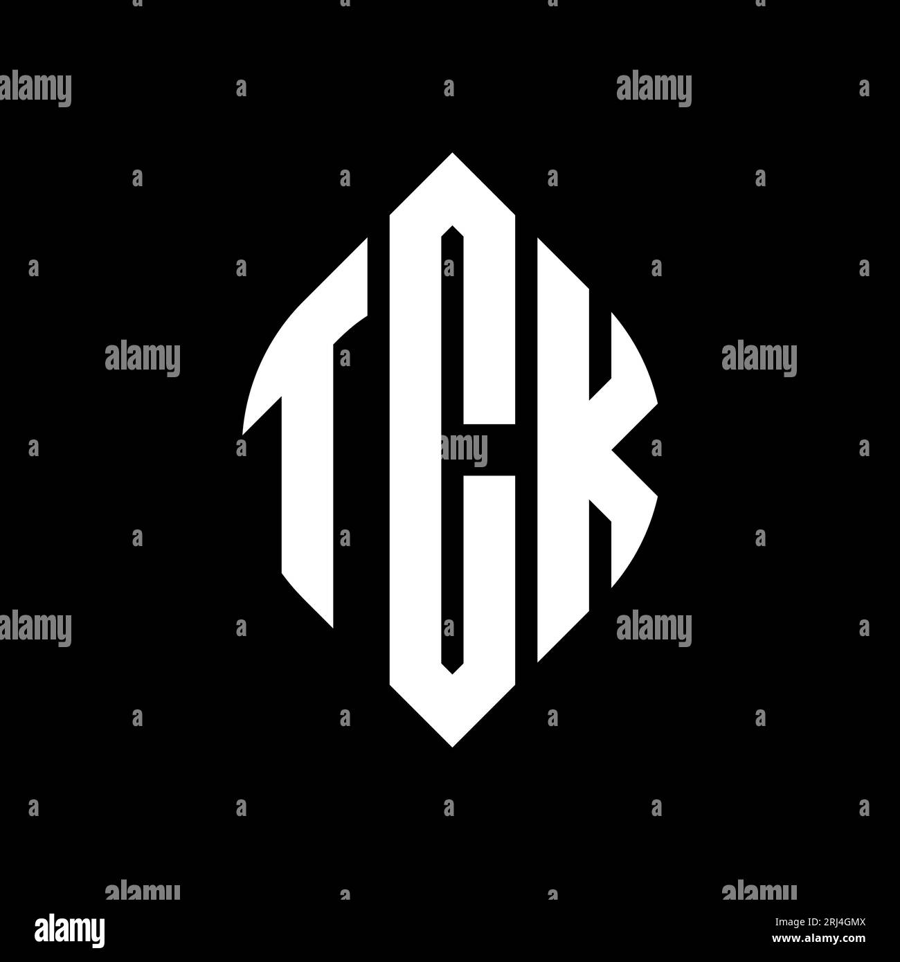 TCK circle letter logo design with circle and ellipse shape. TCK ellipse letters with ...