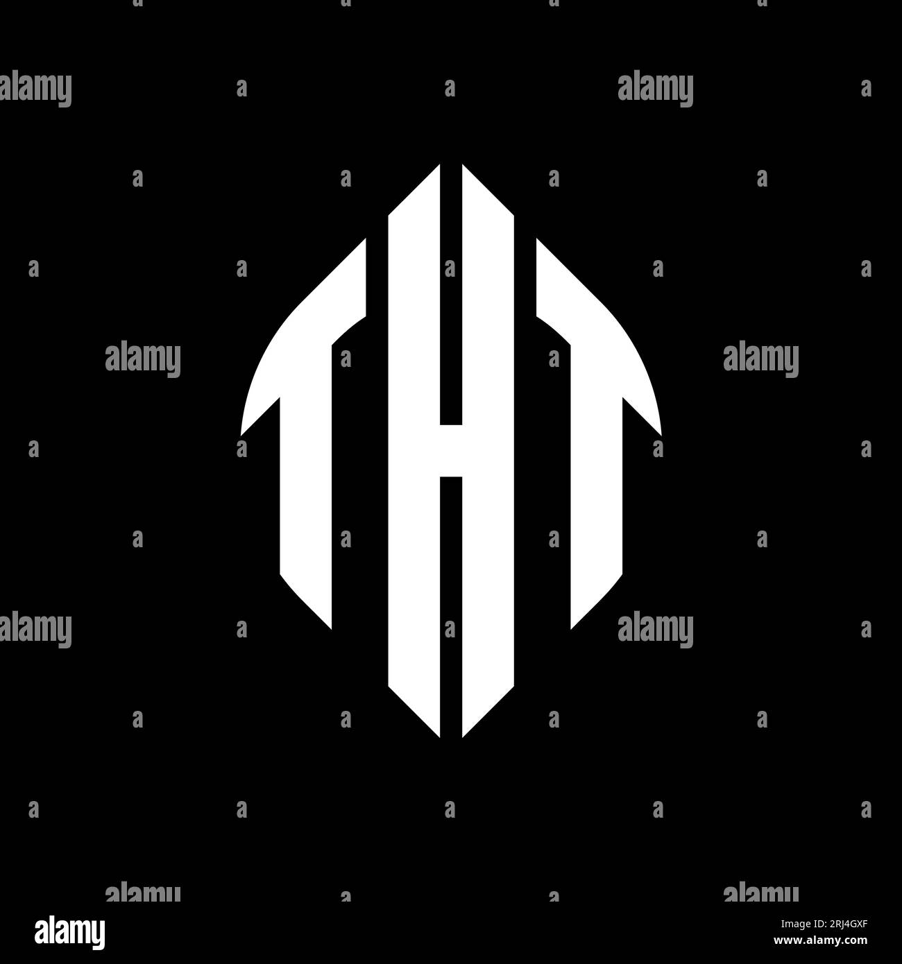 THT circle letter logo design with circle and ellipse shape. THT ...