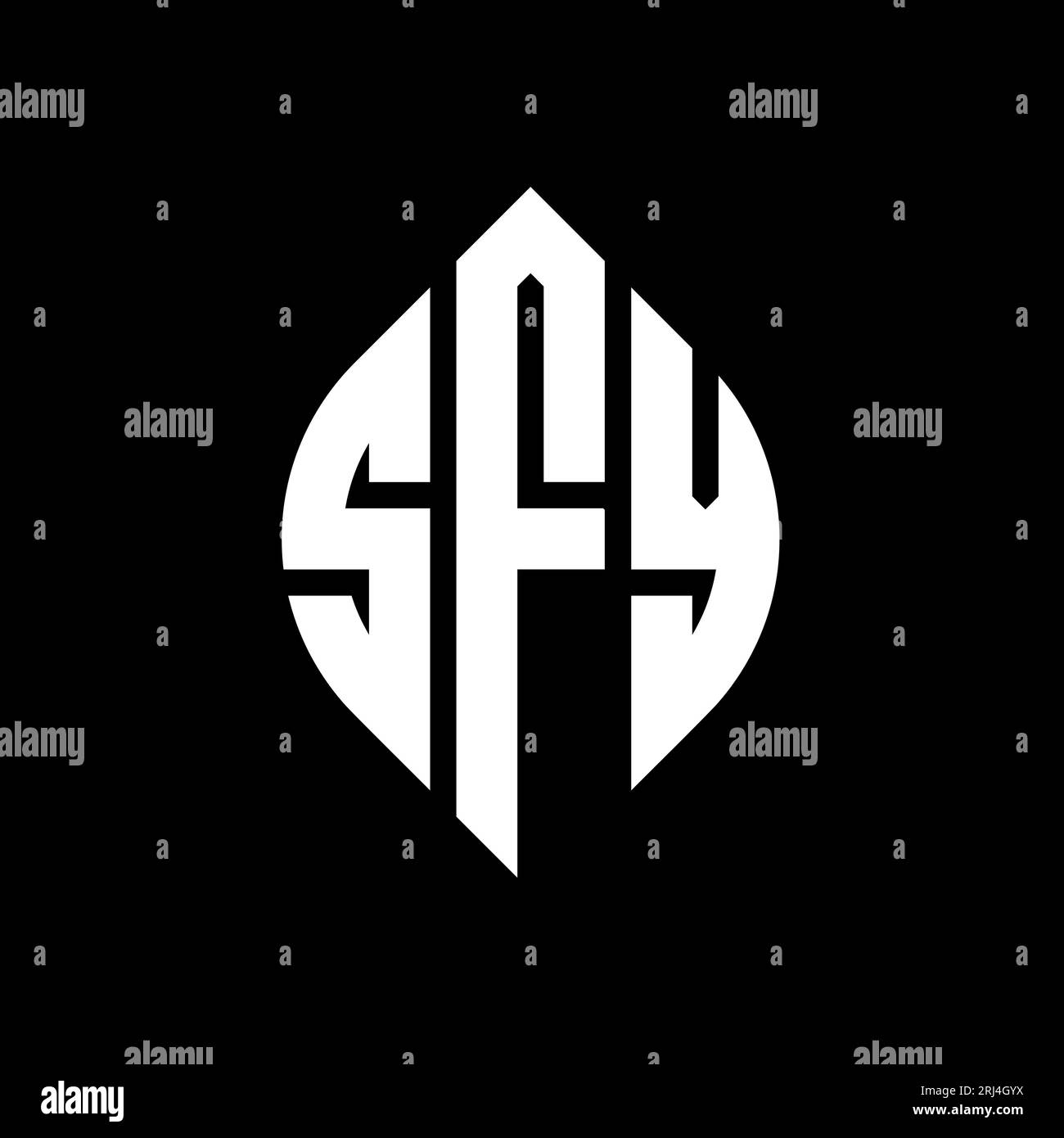 SFY circle letter logo design with circle and ellipse shape. SFY ...