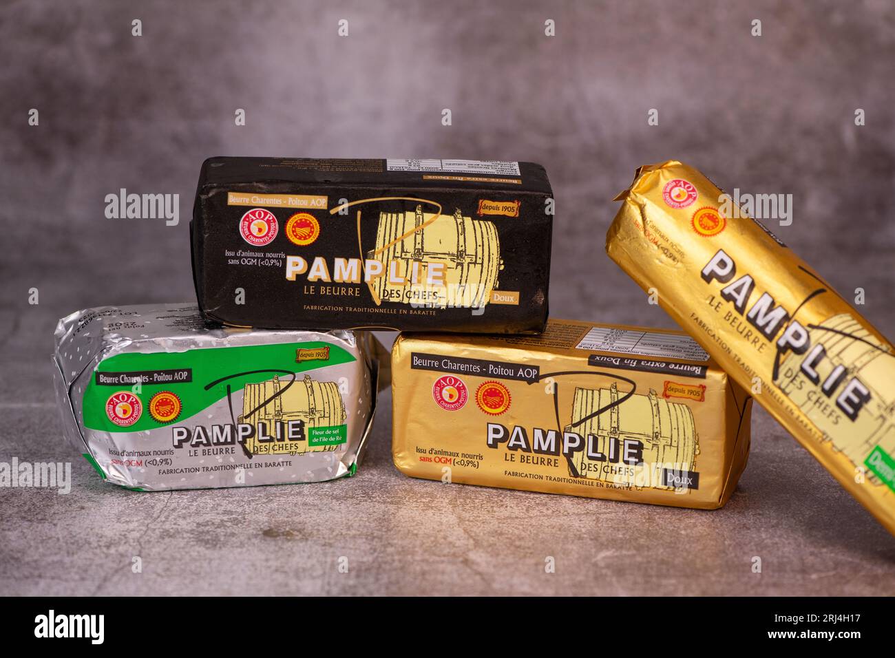 Traditional wrapped butter sticks, Pamplie butter of France, Unique ...