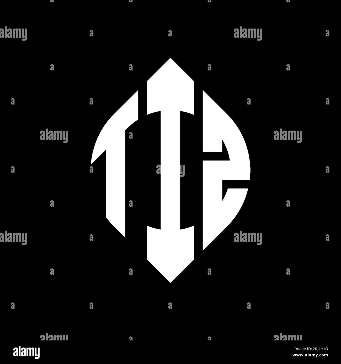 TIZ circle letter logo design with circle and ellipse shape. TIZ ...