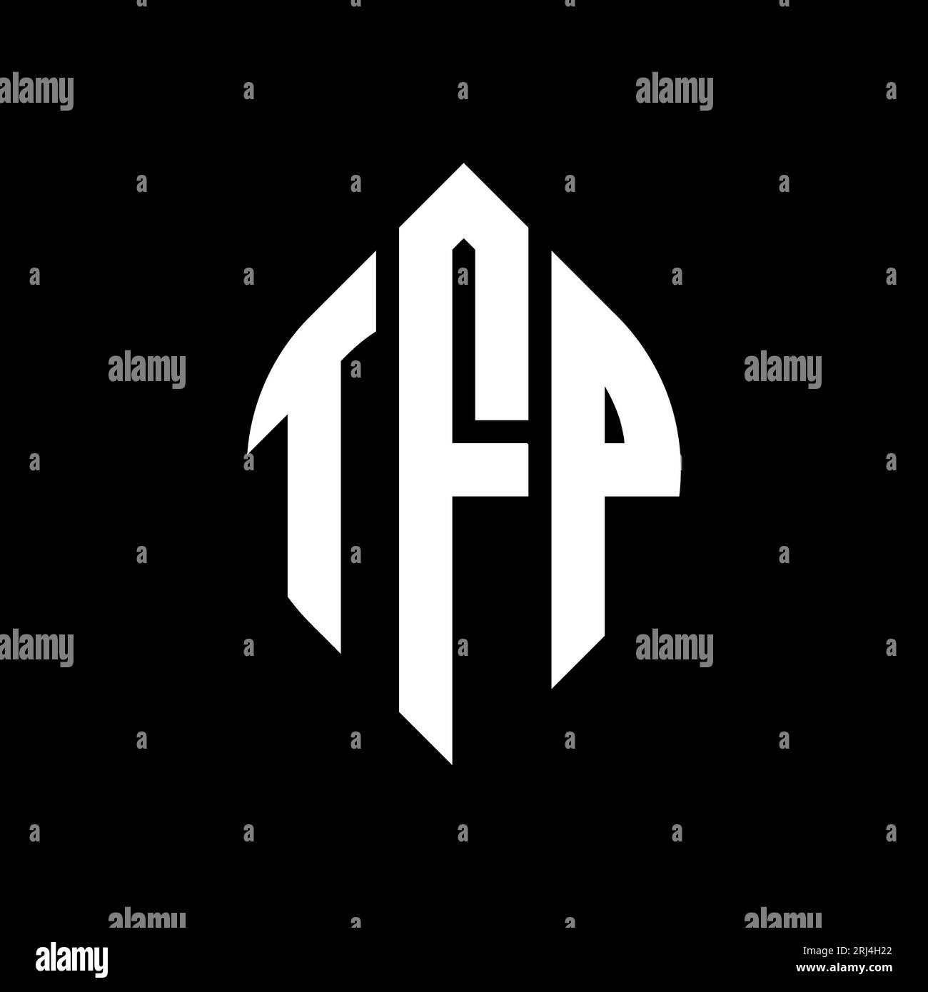TFP circle letter logo design with circle and ellipse shape. TFP ...