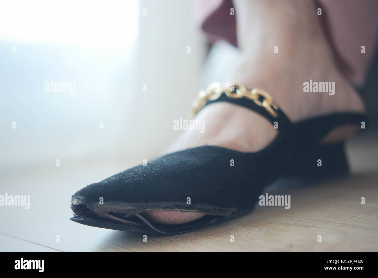 damaged women old worn torn shoes Stock Photo - Alamy