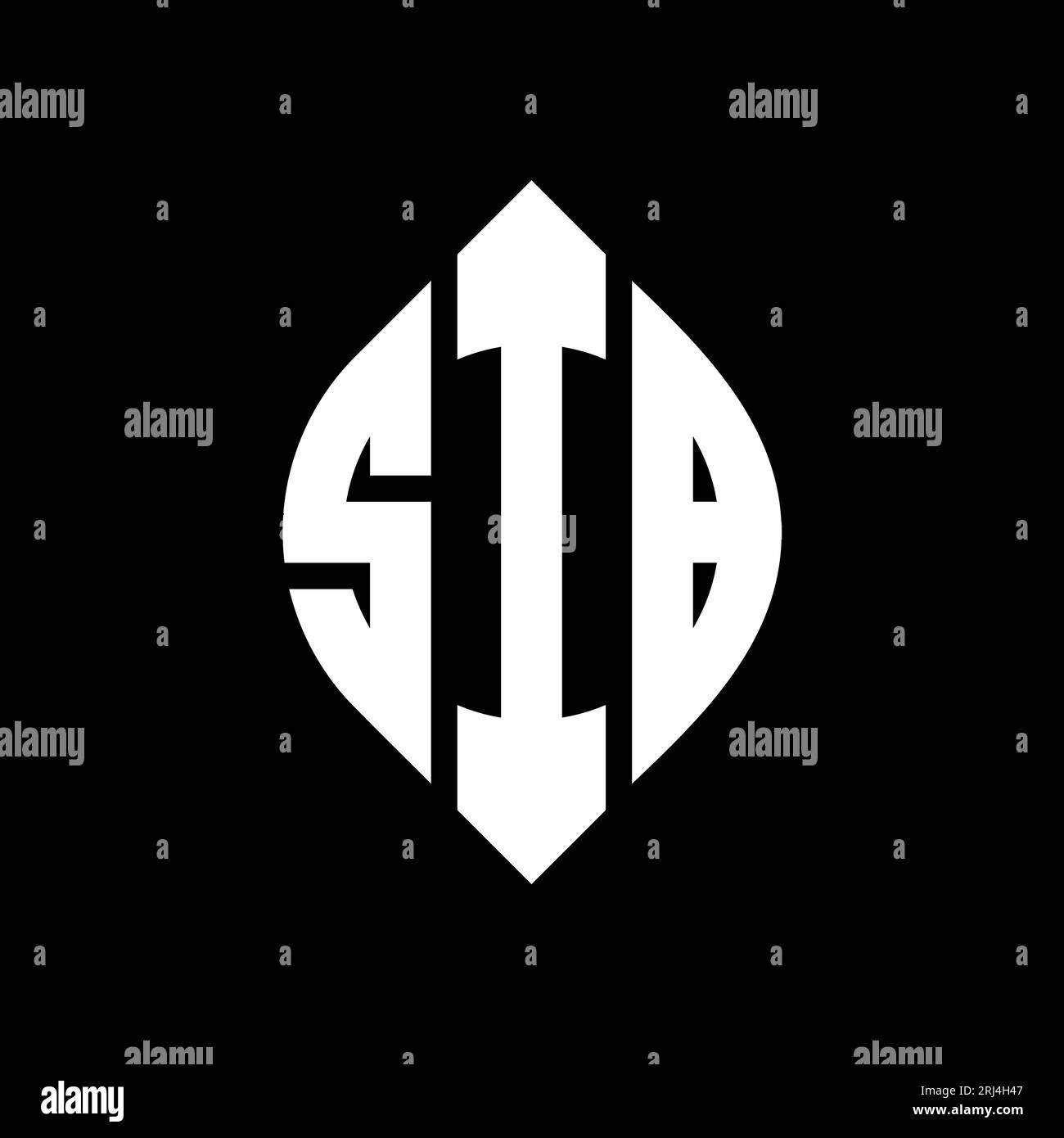 SIB circle letter logo design with circle and ellipse shape. SIB ...