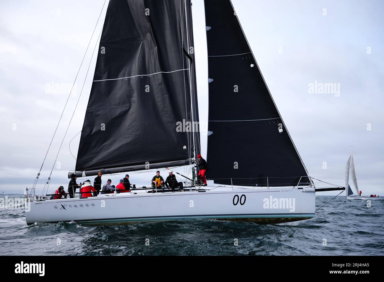 Large fixed keel yachts are seen racing during the 2023 Ocean Racing ...