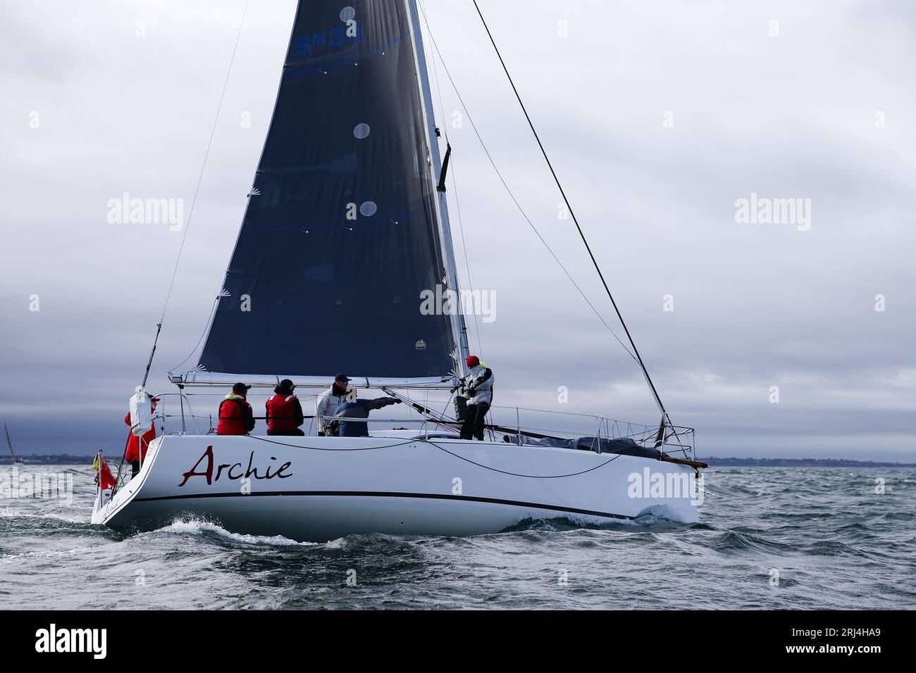 Large fixed keel yachts are seen racing during the 2023 Ocean Racing ...
