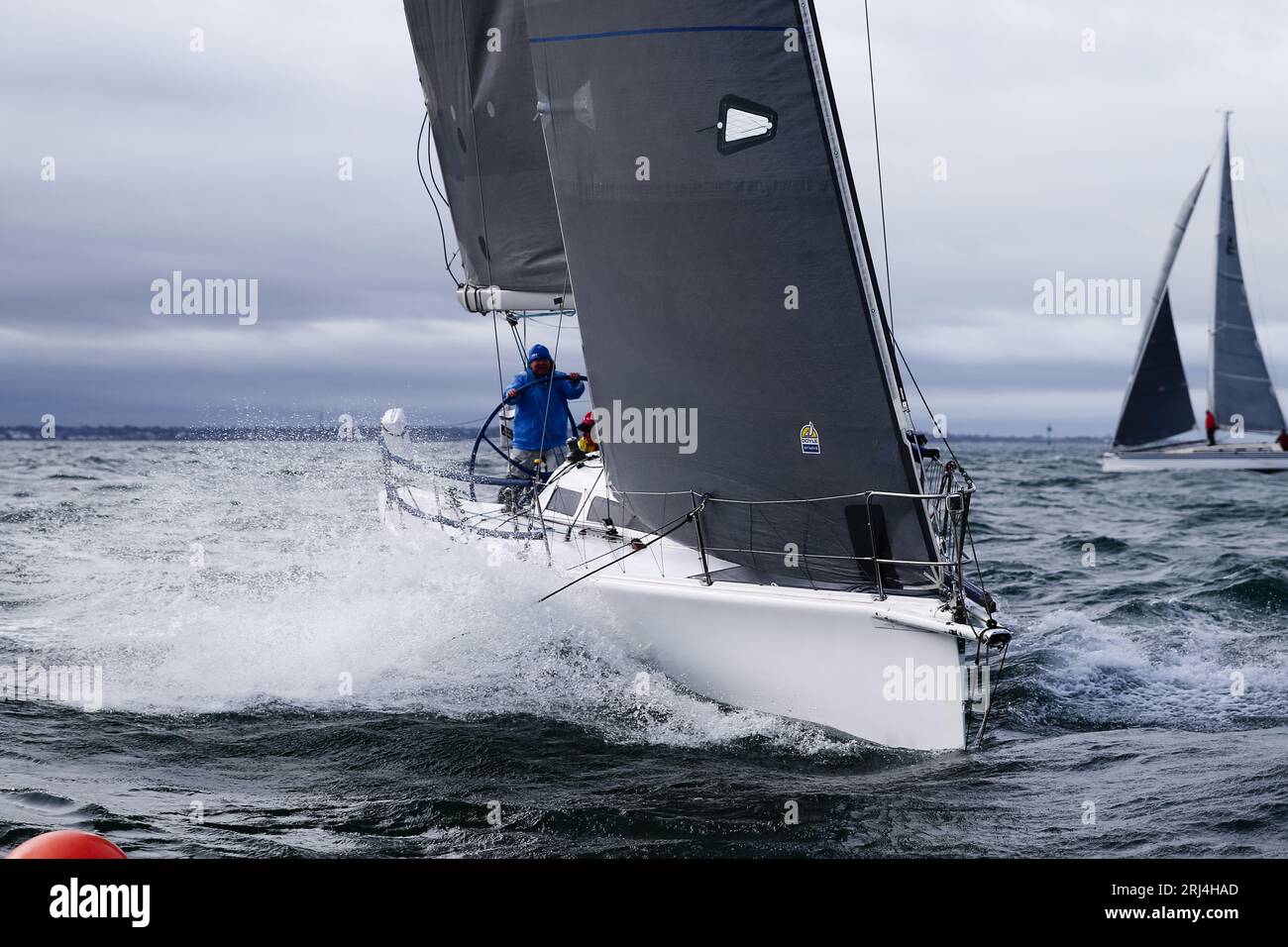 Large fixed keel yachts are seen racing during the 2023 Ocean Racing ...