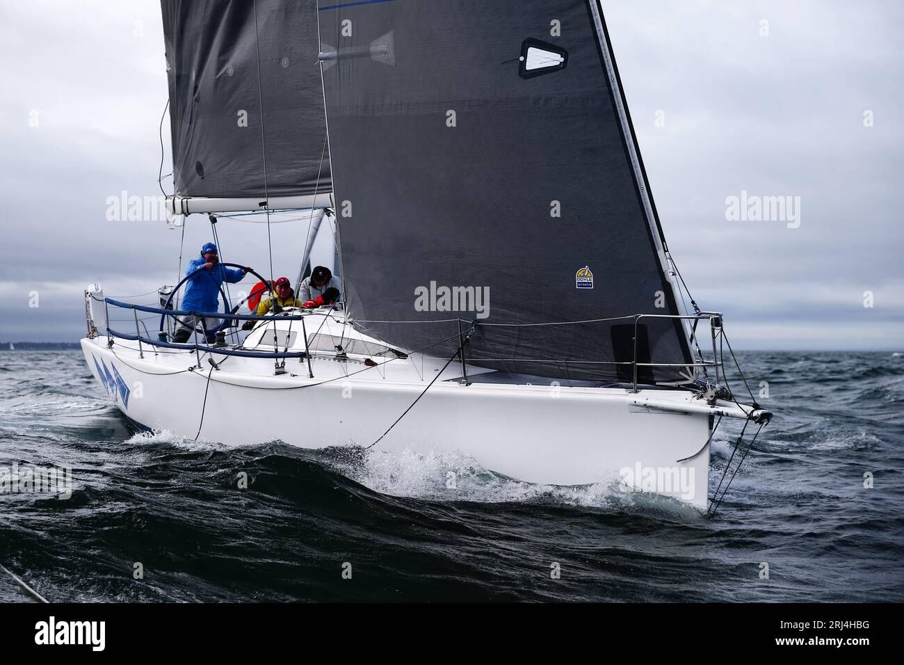 Large fixed keel yachts are seen racing during the 2023 Ocean Racing ...
