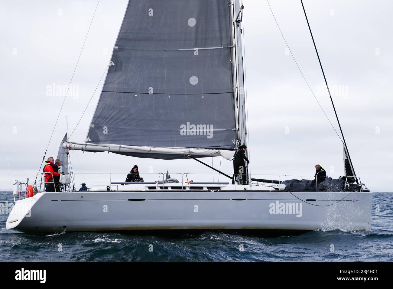 Large fixed keel yachts are seen racing during the 2023 Ocean Racing ...