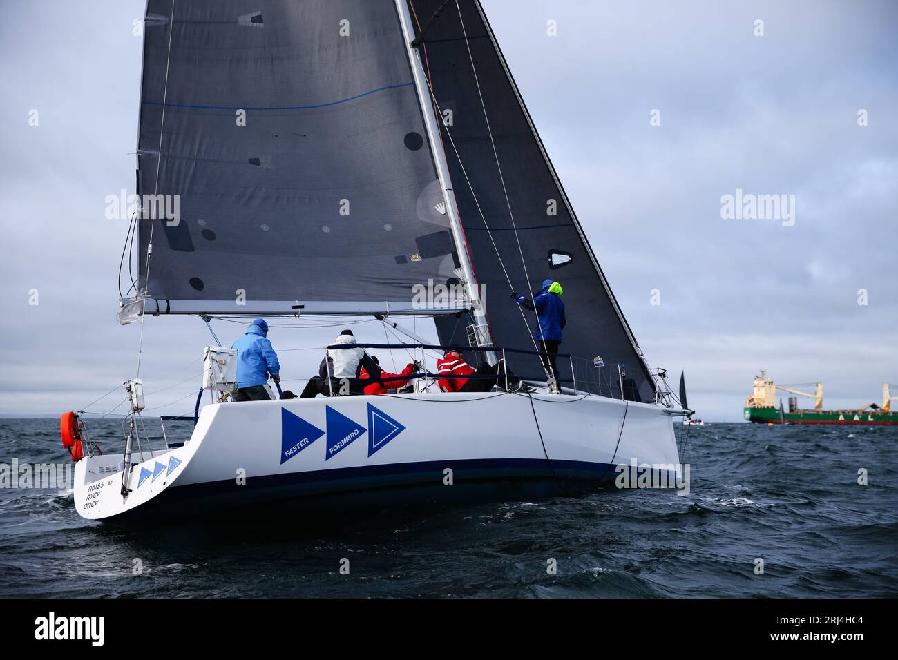 Large fixed keel yachts are seen racing during the 2023 Ocean Racing ...
