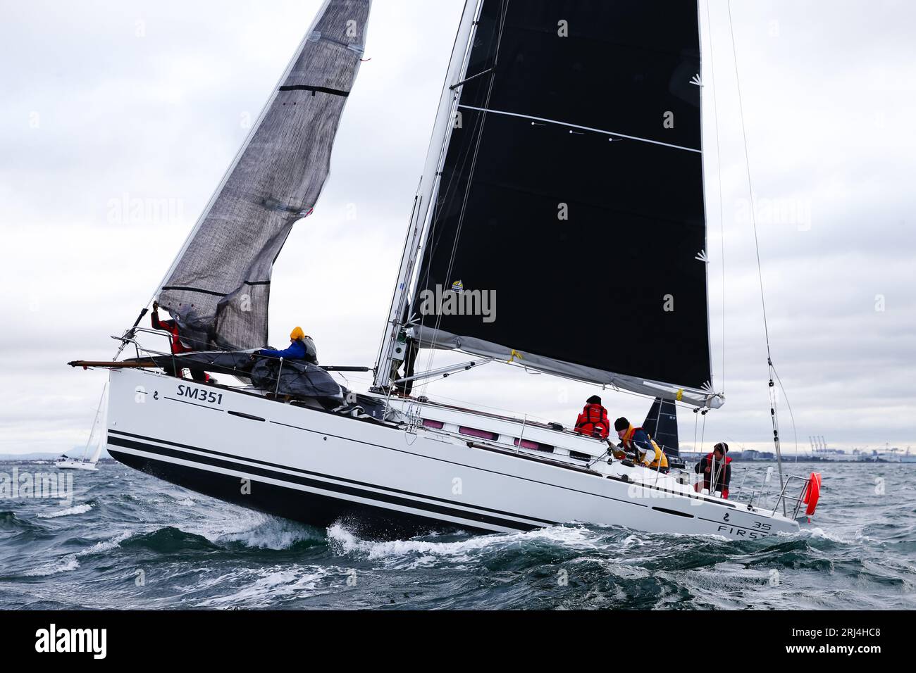 Large fixed keel yachts are seen racing during the 2023 Ocean Racing ...