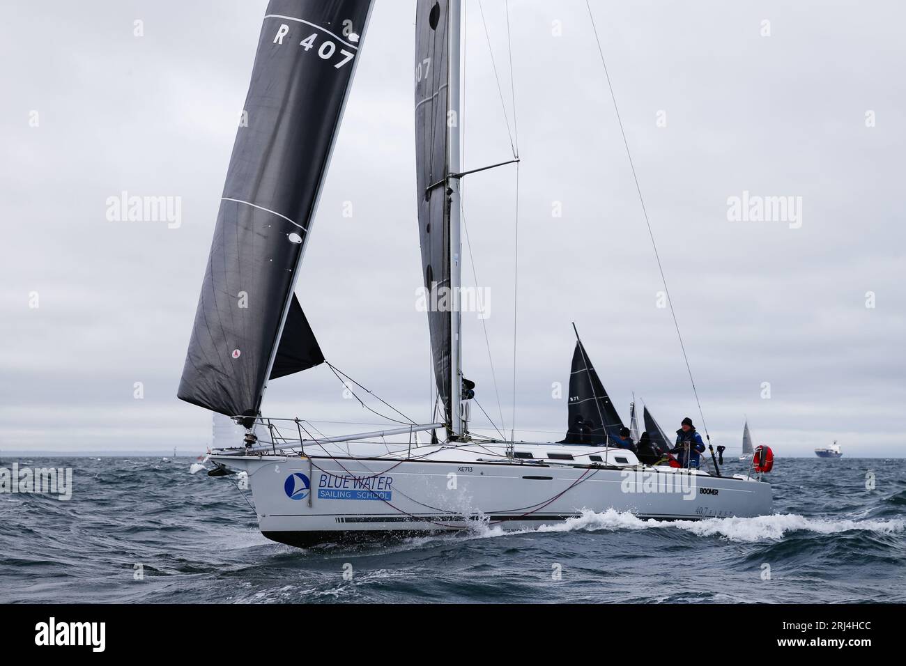 Large fixed keel yachts are seen racing during the 2023 Ocean Racing ...