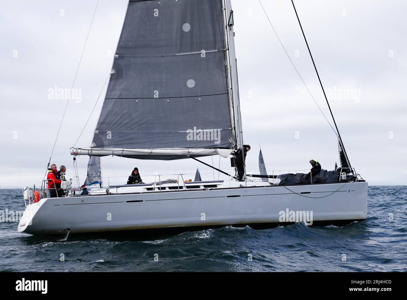 Large fixed keel yachts are seen racing during the 2023 Ocean Racing ...