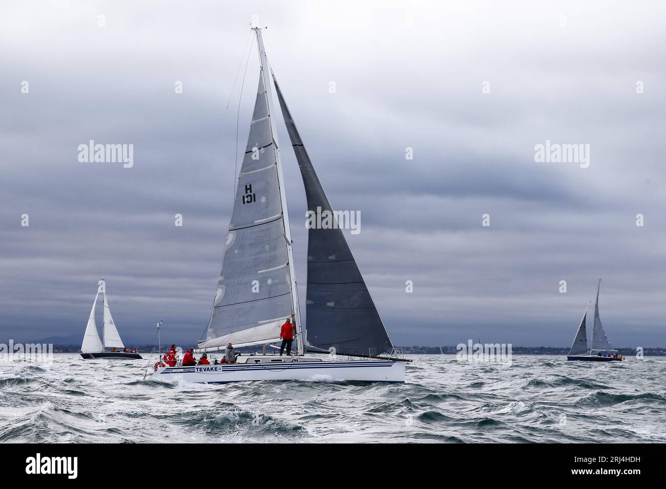 Large fixed keel yachts are seen racing during the 2023 Ocean Racing ...