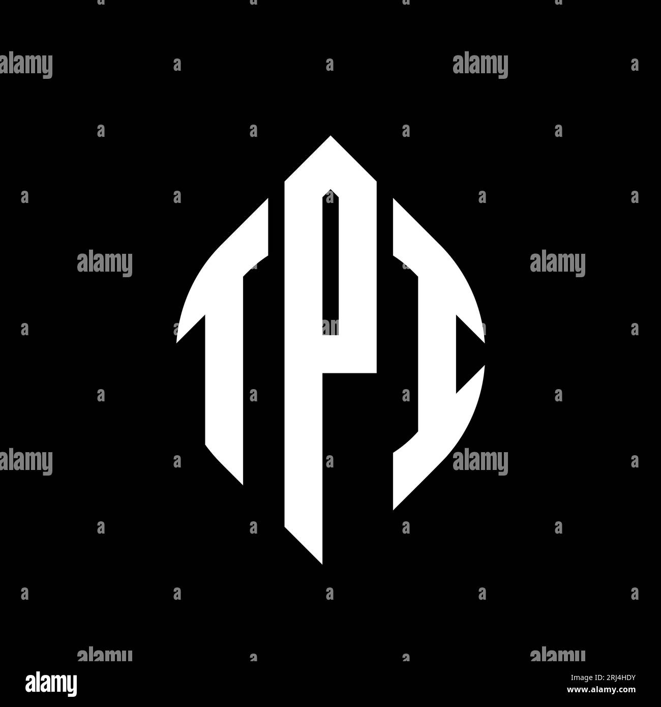 TPI circle letter logo design with circle and ellipse shape. TPI ...