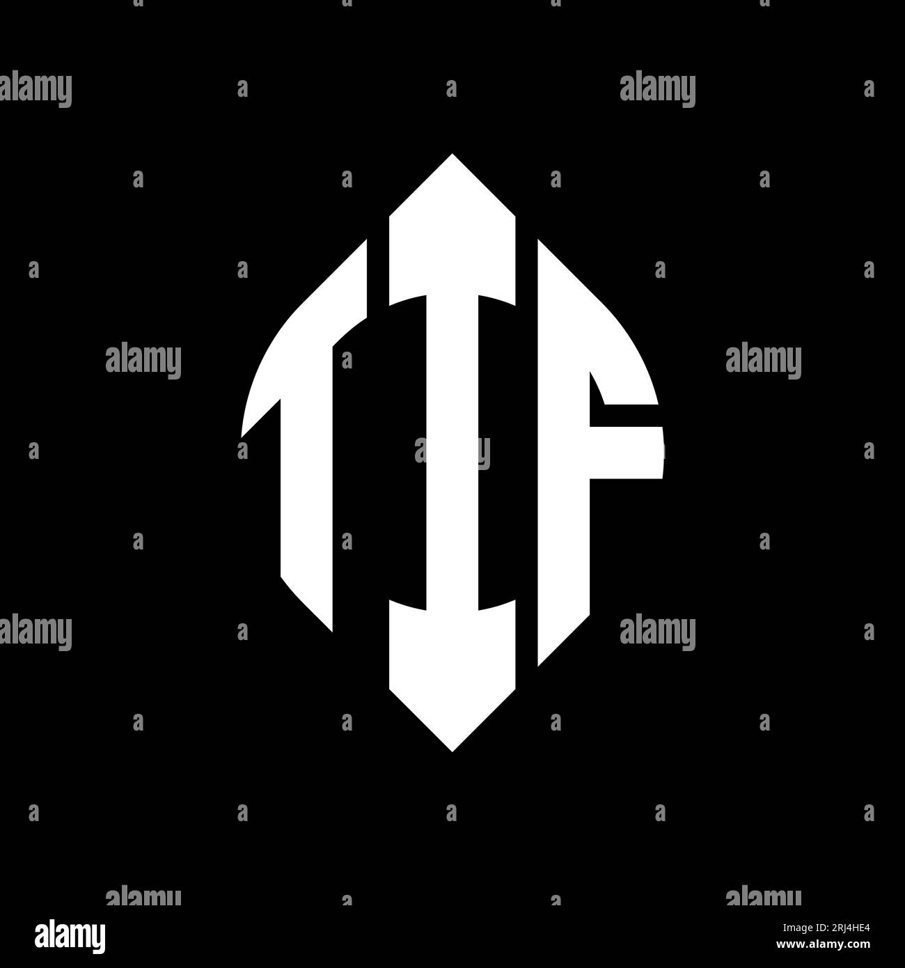 TIF circle letter logo design with circle and ellipse shape. TIF ...