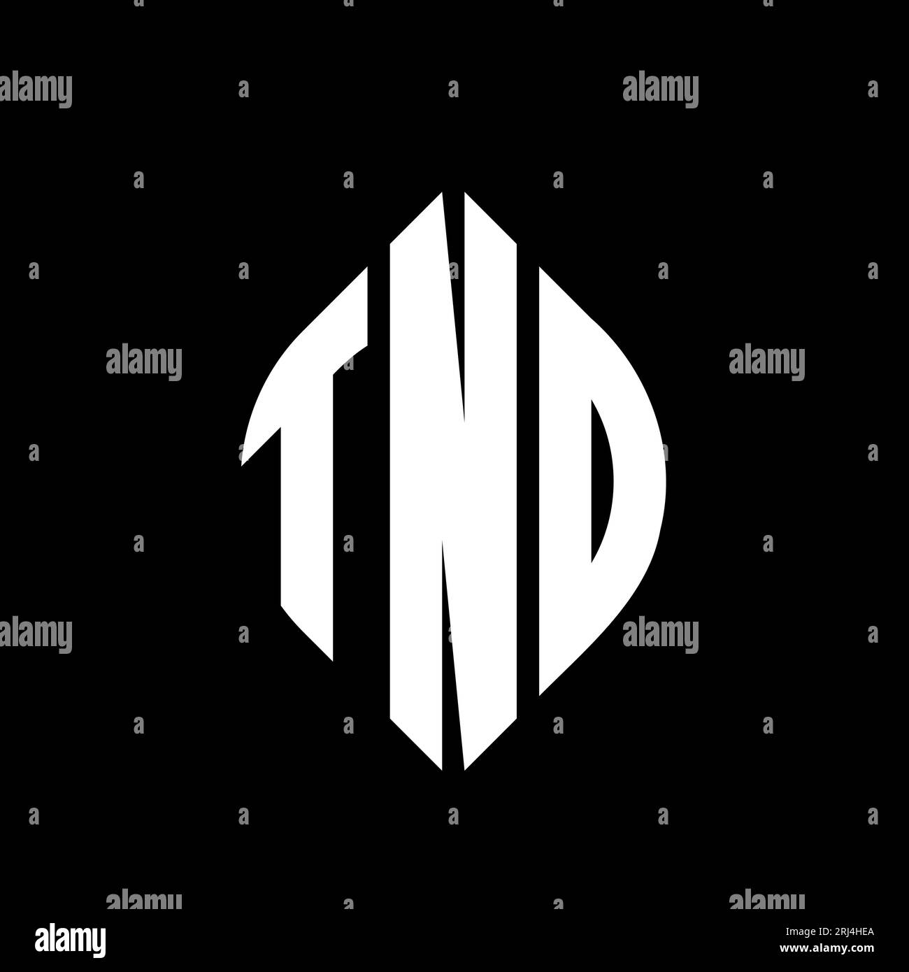 TND circle letter logo design with circle and ellipse shape. TND ...