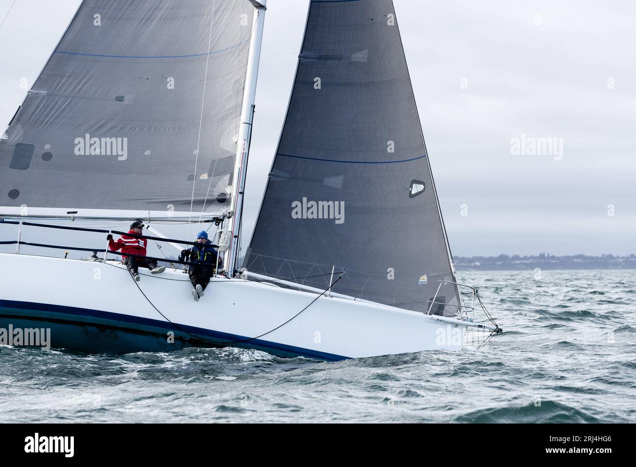 Large fixed keel yachts are seen racing during the 2023 Ocean Racing ...