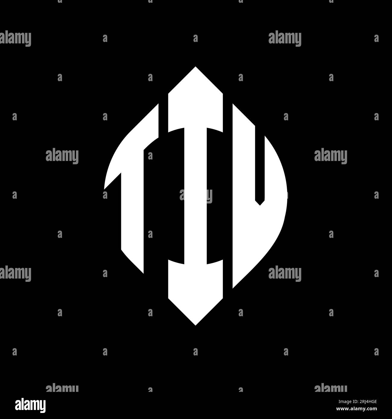 TIV circle letter logo design with circle and ellipse shape. TIV ...