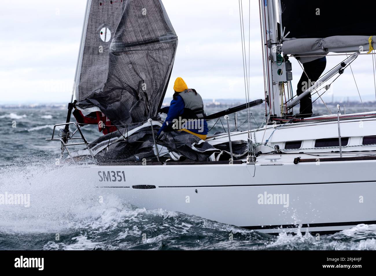 Large fixed keel yachts are seen racing during the 2023 Ocean Racing ...