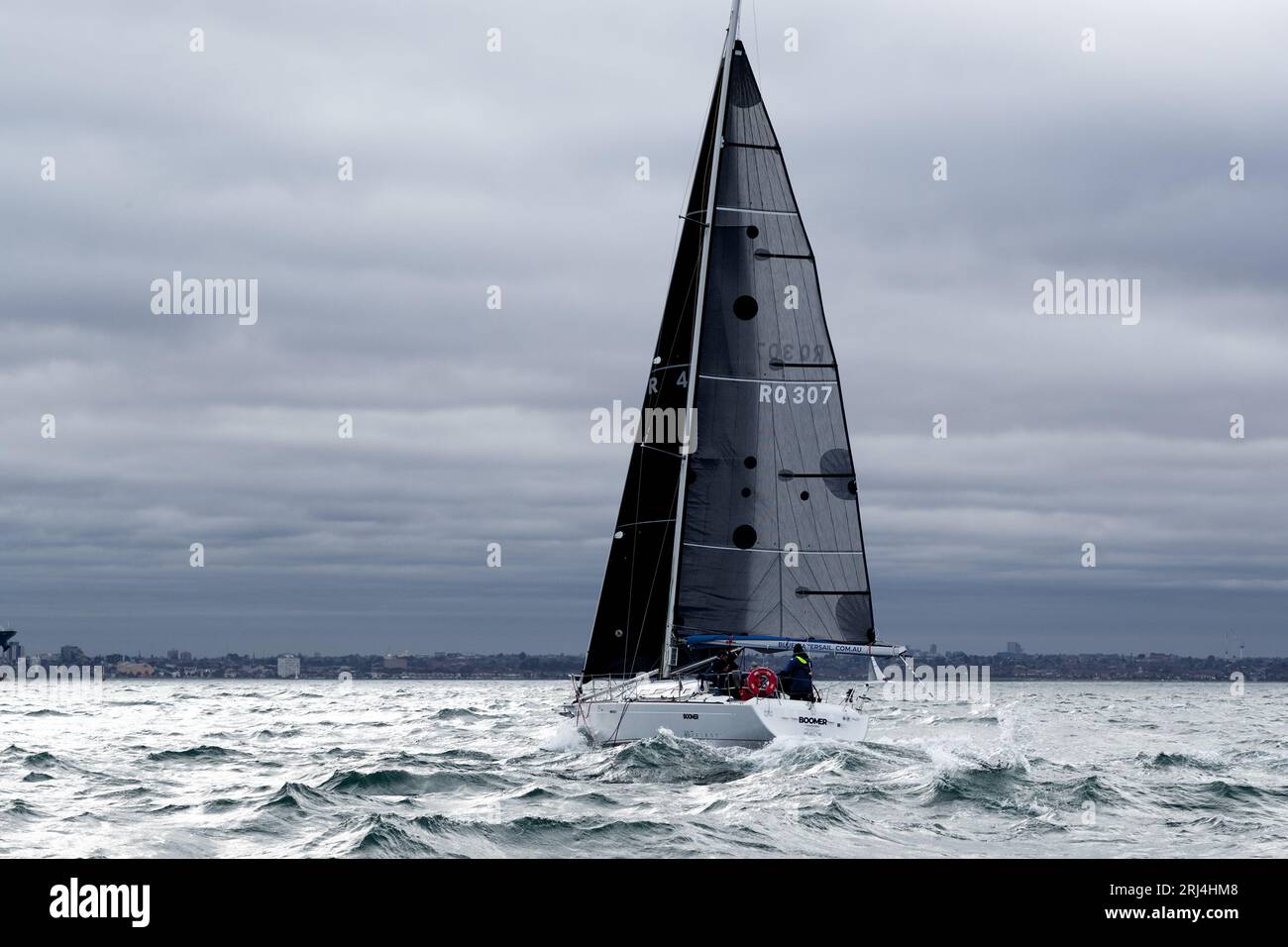 Large fixed keel yachts are seen racing during the 2023 Ocean Racing ...