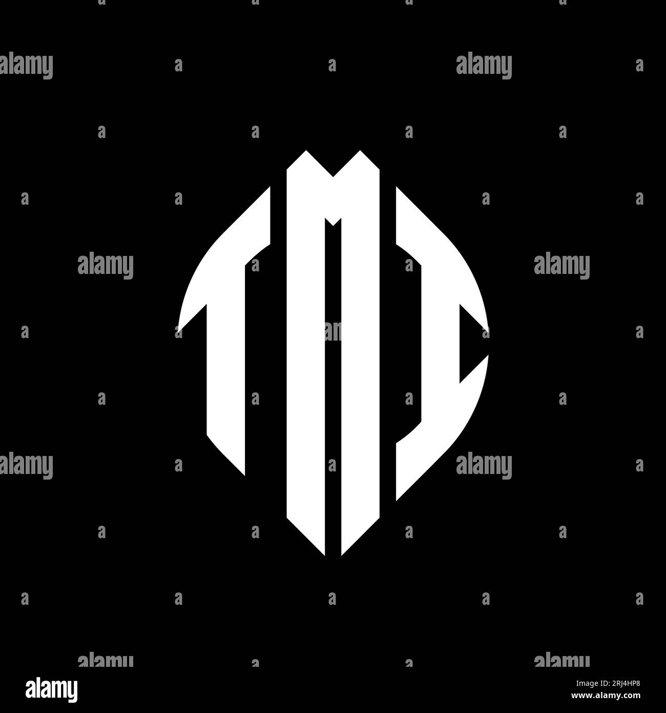 TMI circle letter logo design with circle and ellipse shape. TMI ellipse letters with ...