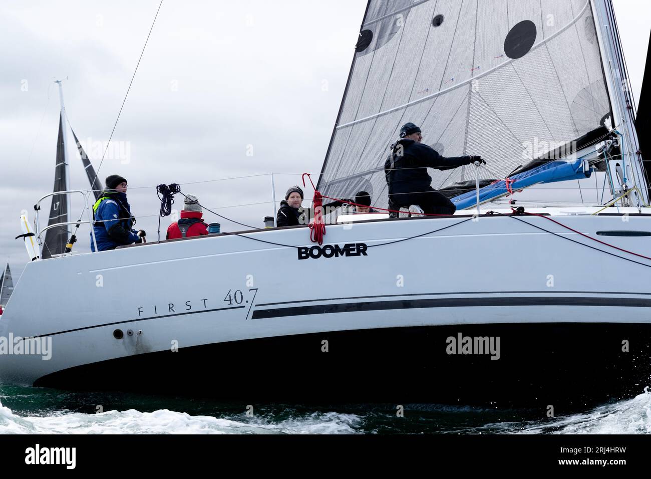 Large fixed keel yachts are seen racing during the 2023 Ocean Racing ...