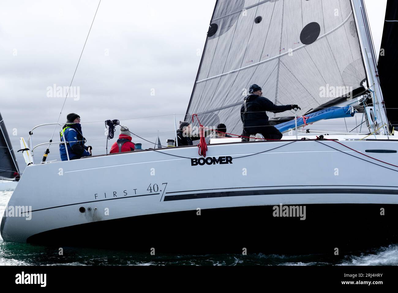 Large fixed keel yachts are seen racing during the 2023 Ocean Racing ...