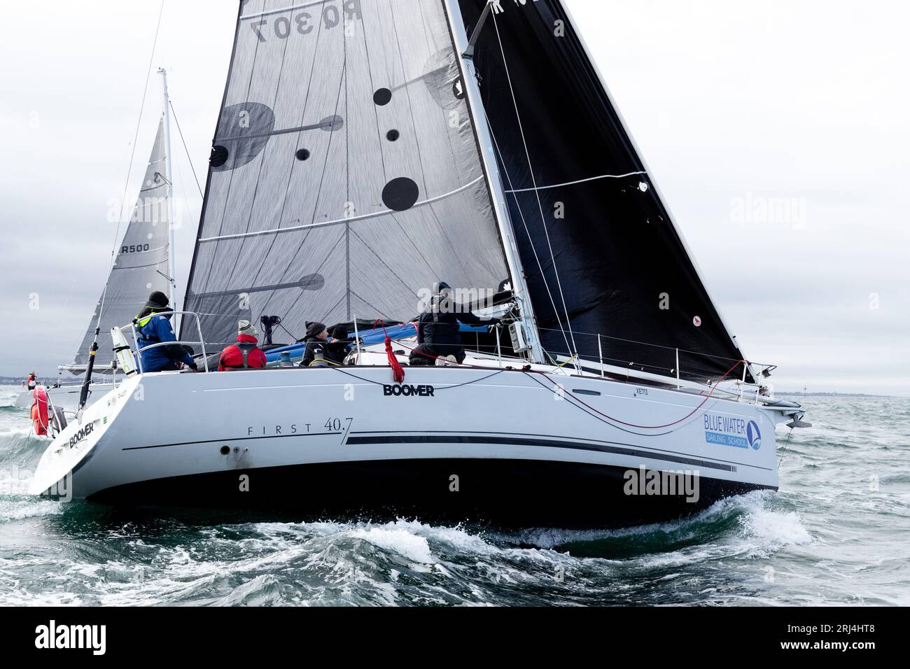 Large fixed keel yachts are seen racing during the 2023 Ocean Racing ...