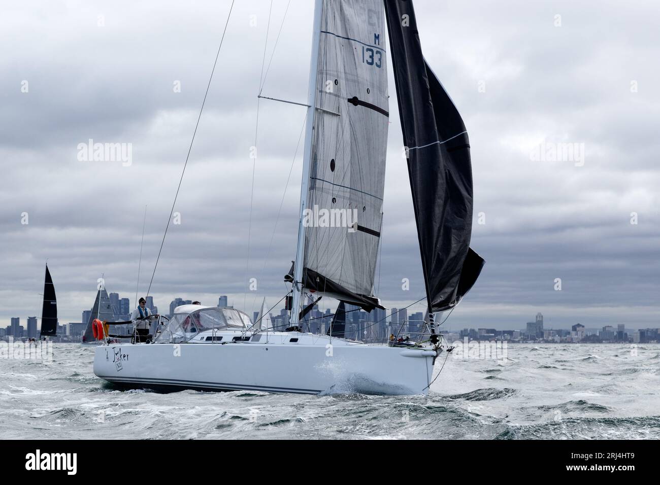 Large fixed keel yachts are seen racing during the 2023 Ocean Racing ...
