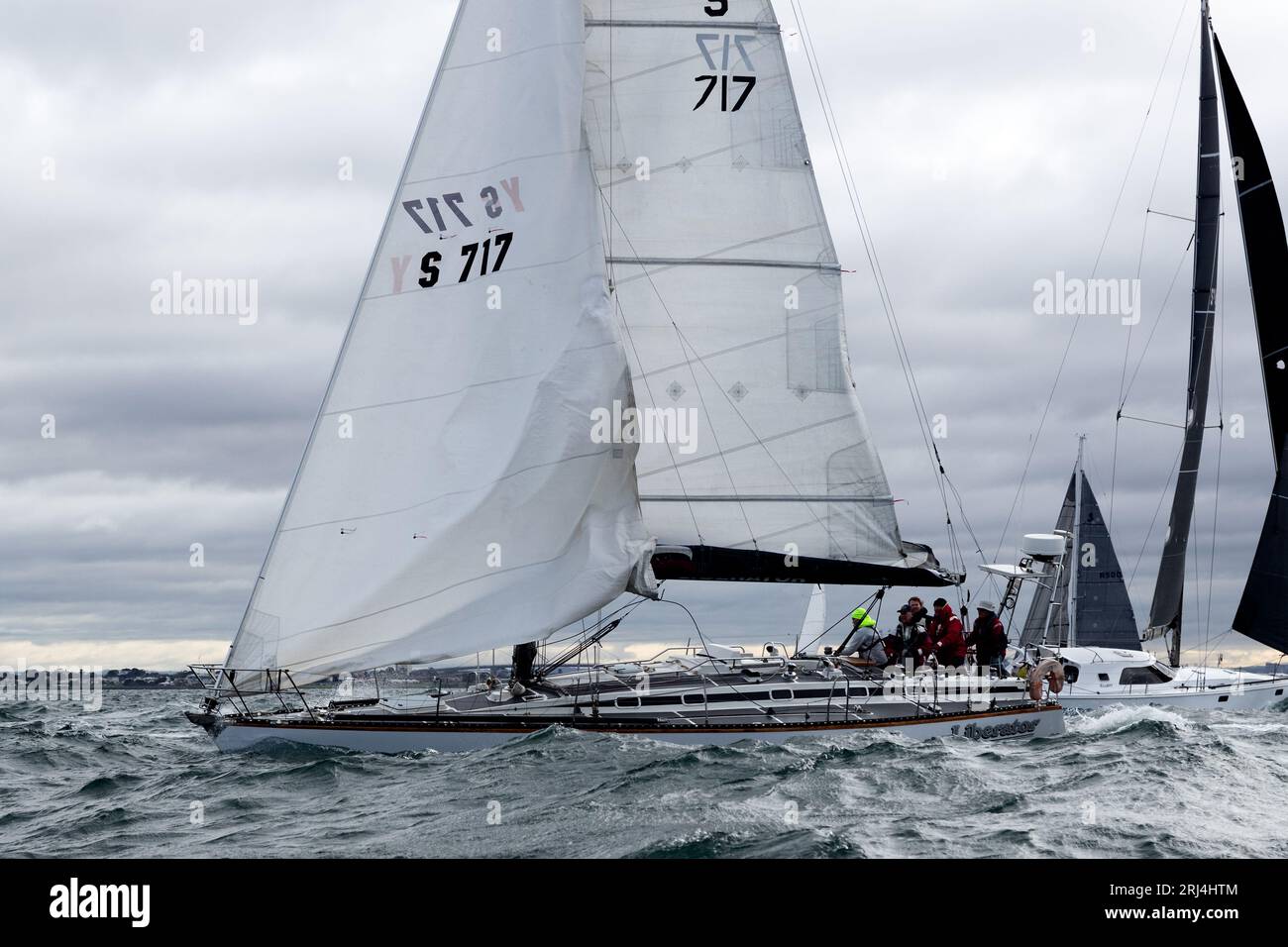 Large fixed keel yachts are seen racing during the 2023 Ocean Racing ...