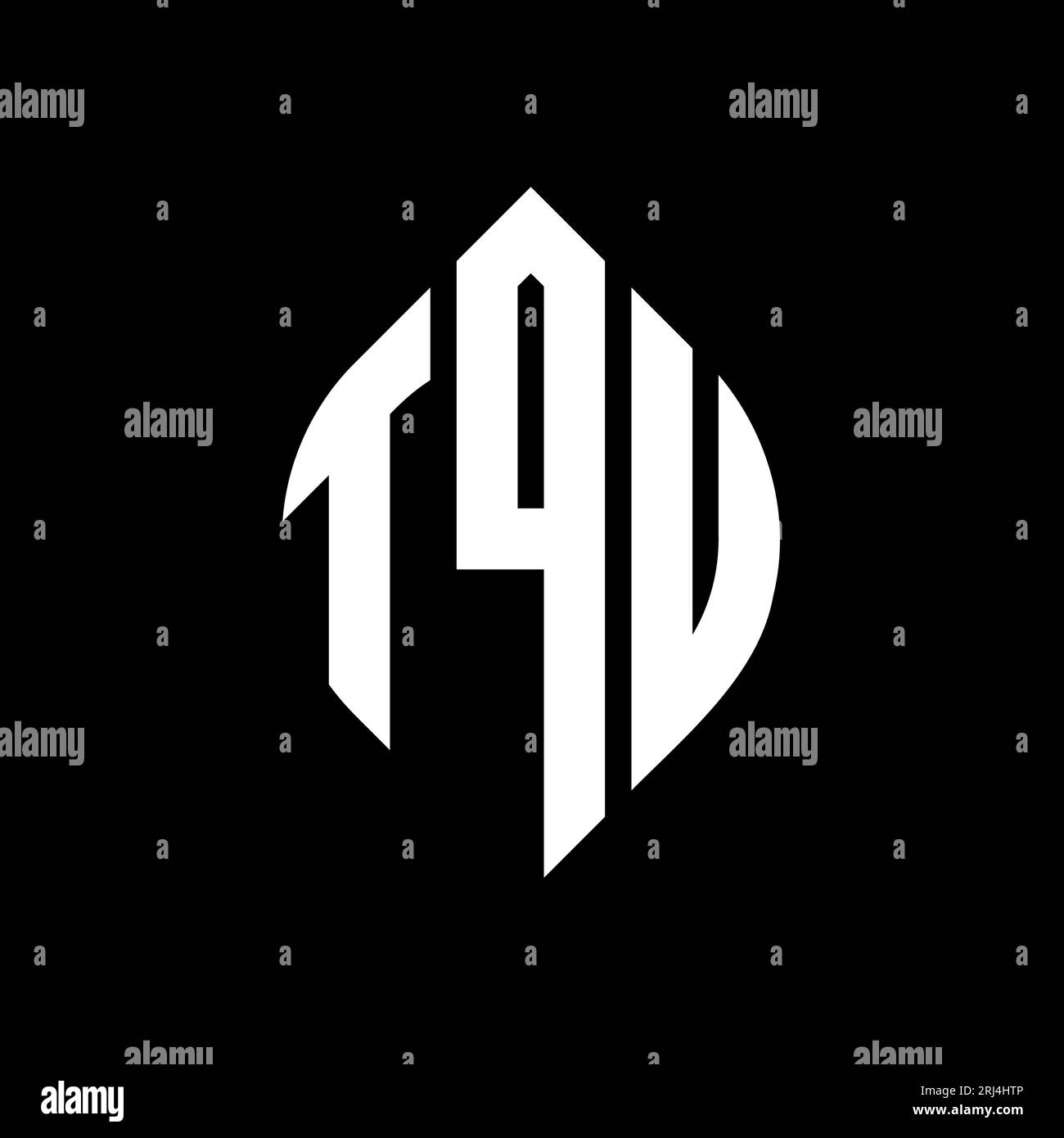 TQU circle letter logo design with circle and ellipse shape. TQU ...