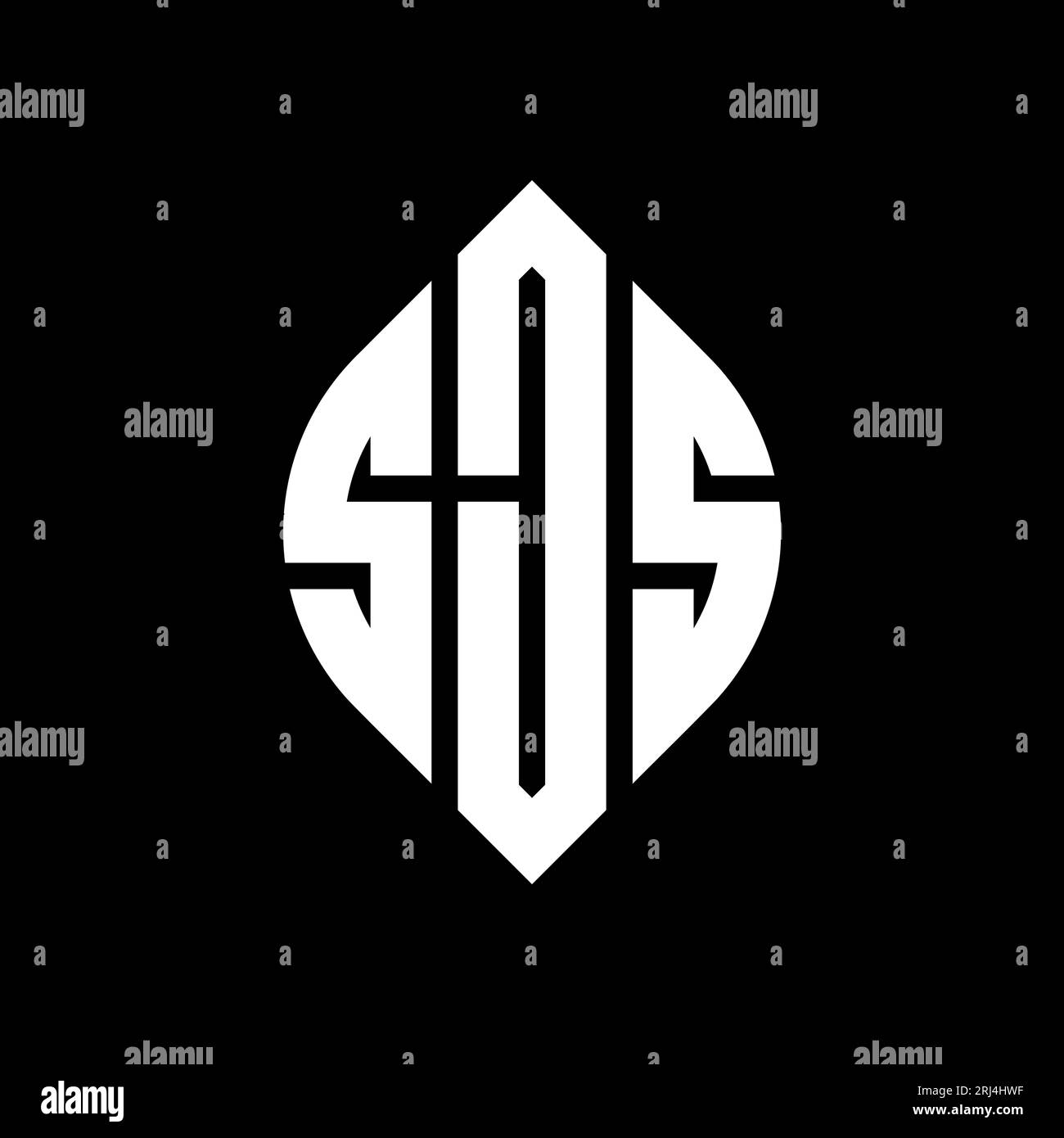 SJS circle letter logo design with circle and ellipse shape. SJS ...