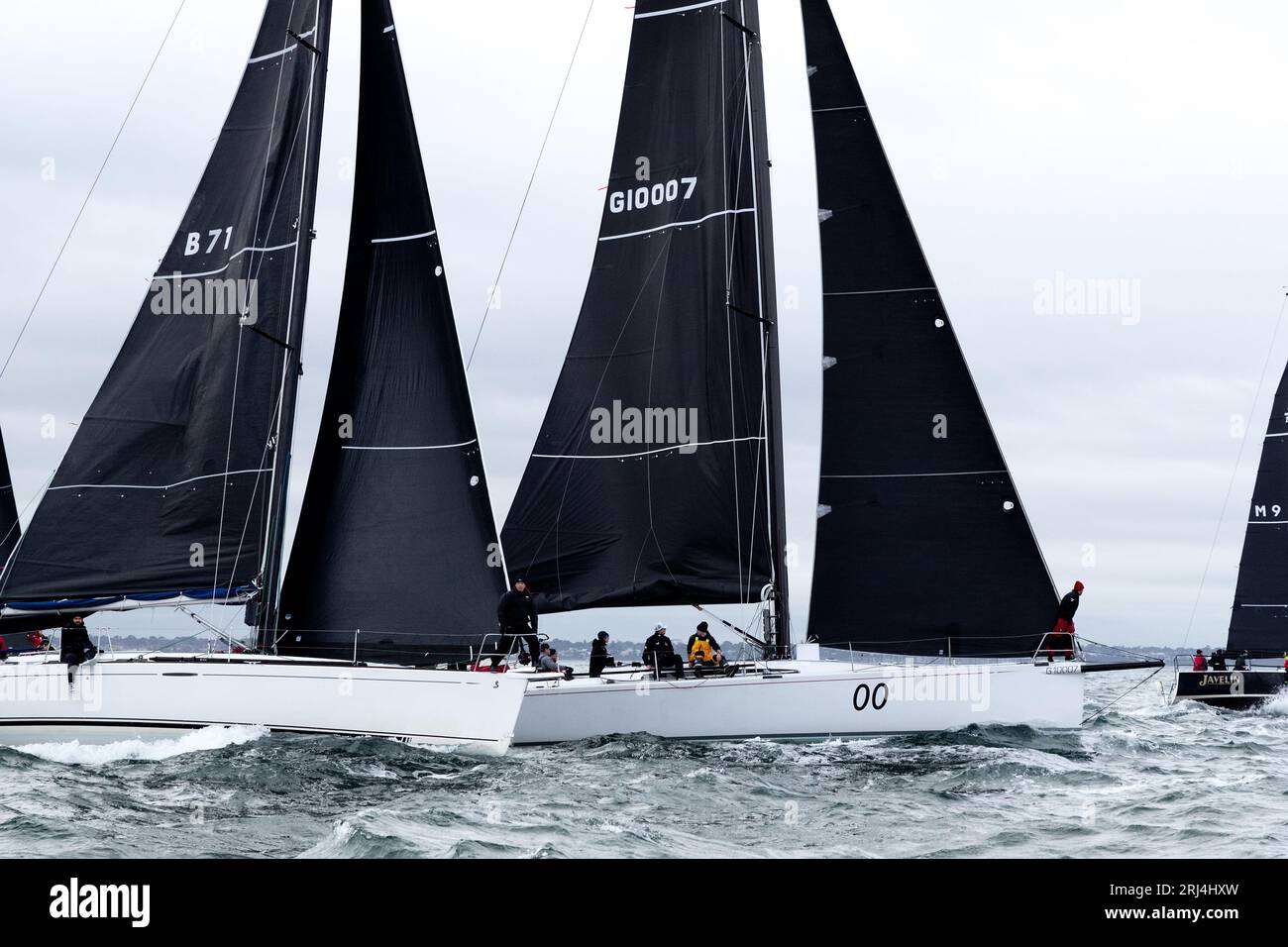 Large fixed keel yachts are seen racing during the 2023 Ocean Racing ...