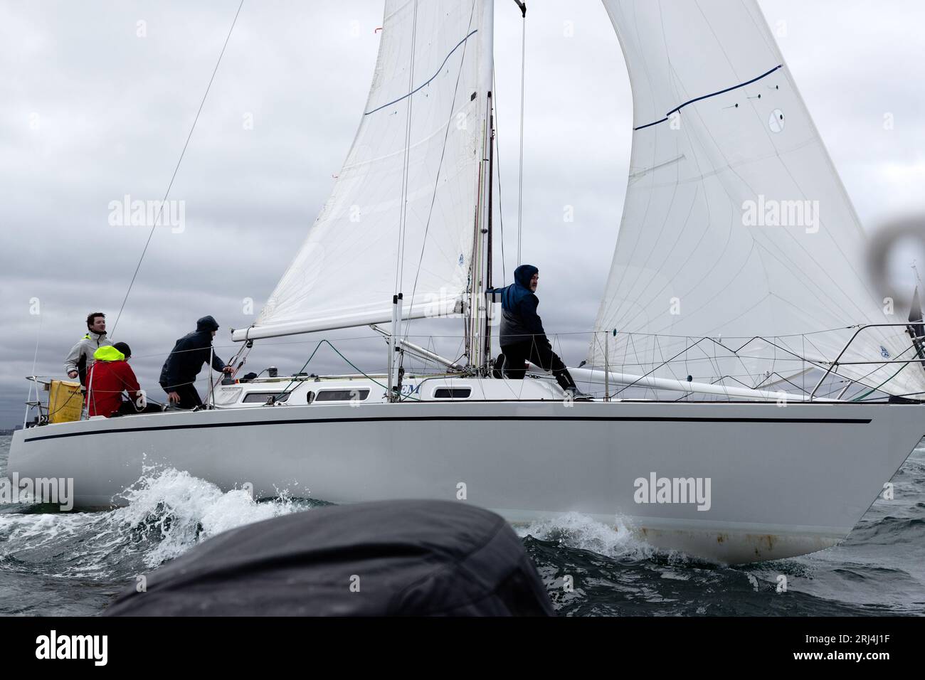 Large fixed keel yachts are seen racing during the 2023 Ocean Racing ...