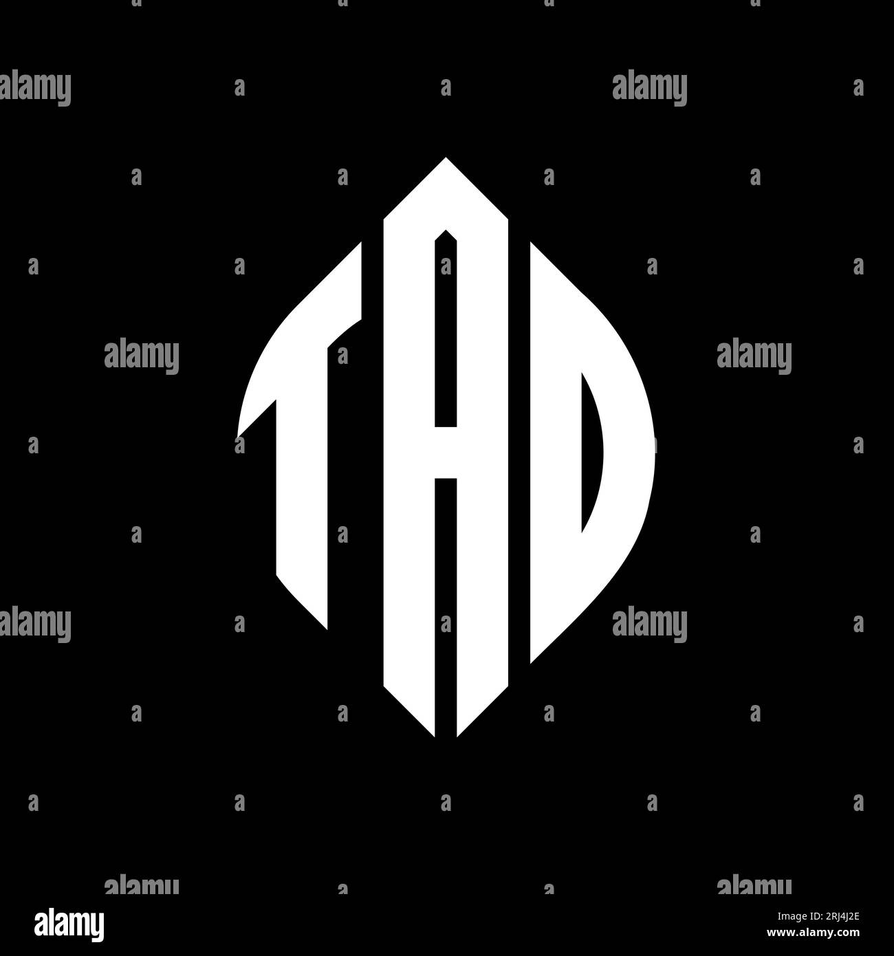 TAD circle letter logo design with circle and ellipse shape. TAD ...