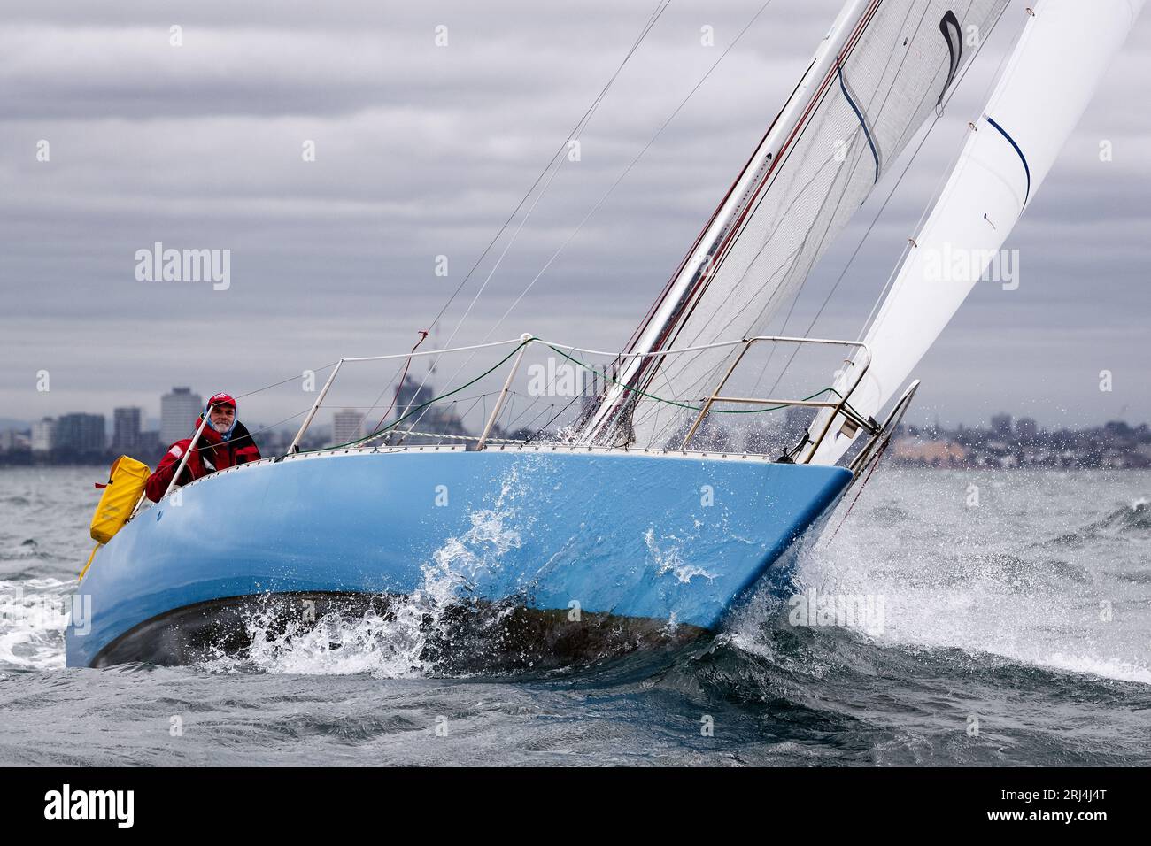 Large fixed keel yachts are seen racing during the 2023 Ocean Racing ...